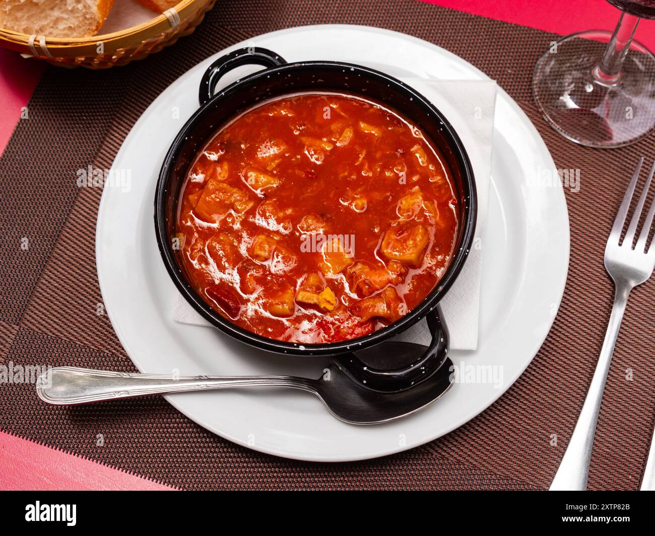 Portion of stewed tripe is cooked in plate - stomach of cattle Stock ...