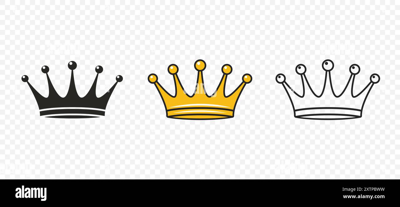 Vector Crowns. Crown Icon Set. Flat Vector Illustration Stock Vector ...