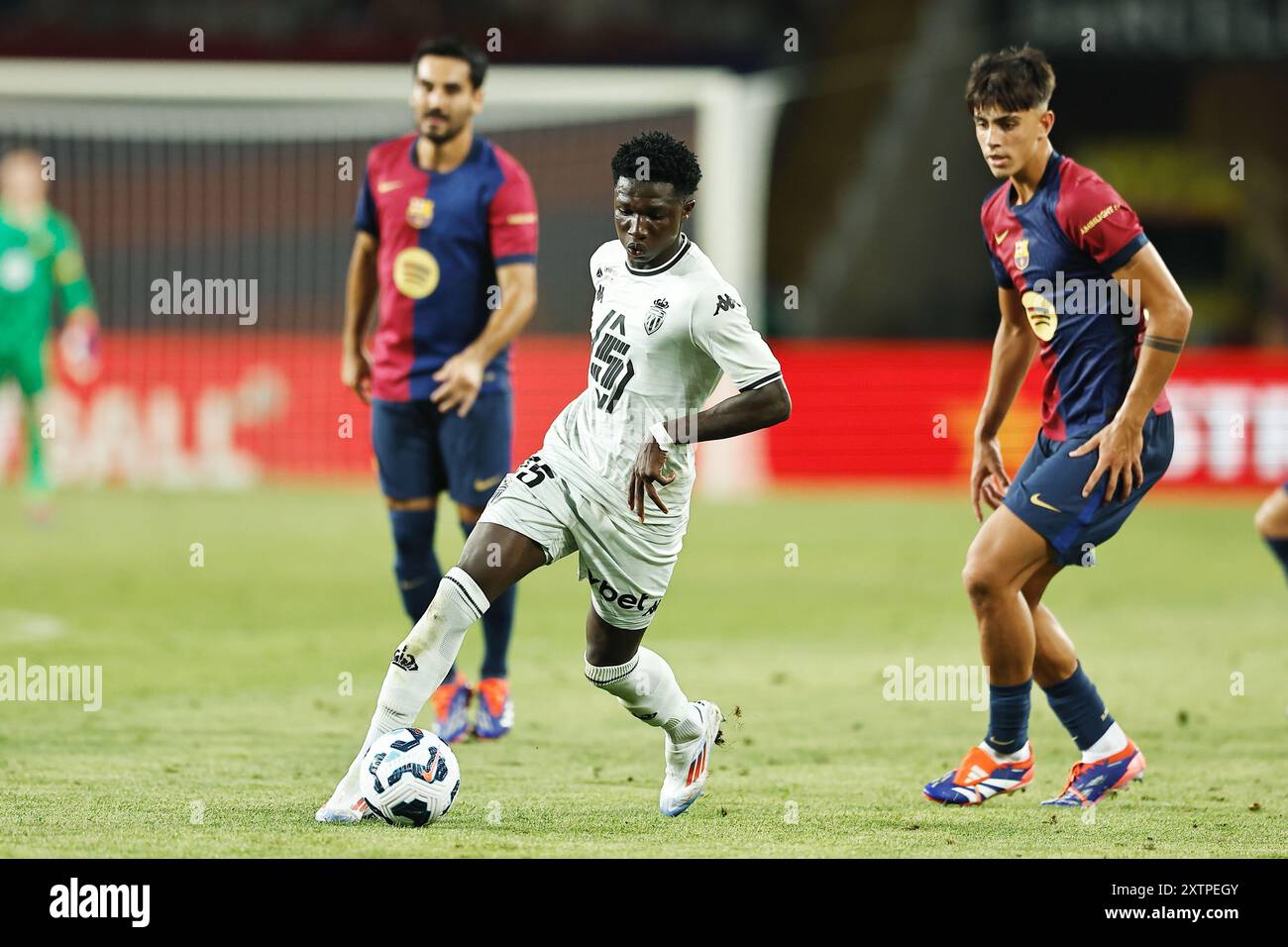 Barcelona, Spain. 12th Aug, 2024. Lamine Camara (Monaco) Football ...