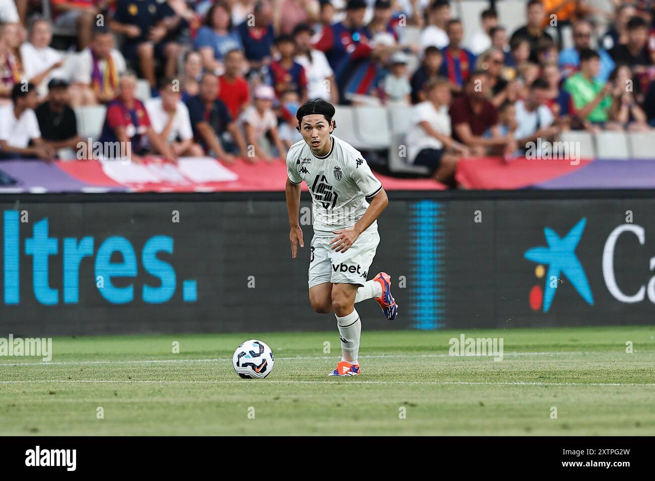 Barcelona, Spain. 12th Aug, 2024. Takumi Minamino (Monaco) Football ...