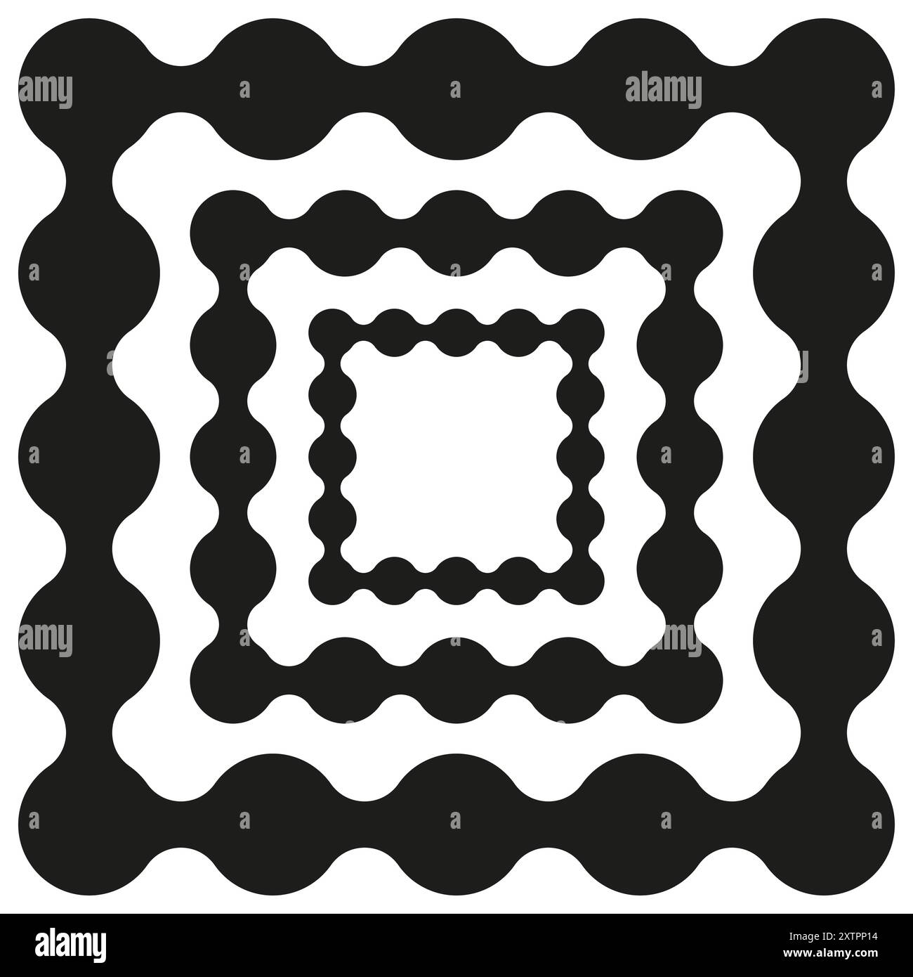 Abstract wavy frames. Geometric vector borders. Black and white ...