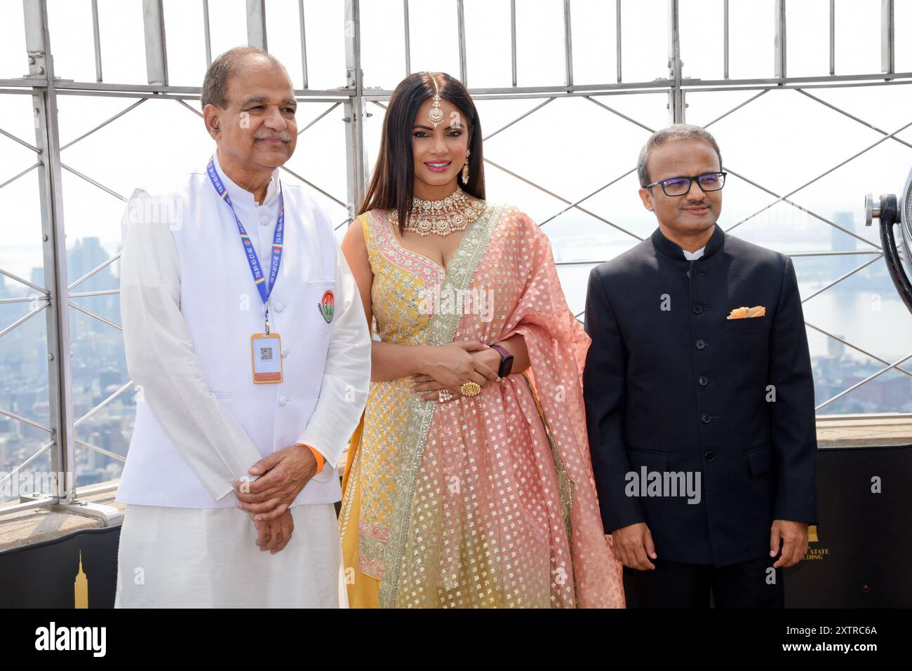 New York, USA. 15th Aug, 2024. FIA President Dr. Avinash Gupta, Actress ...