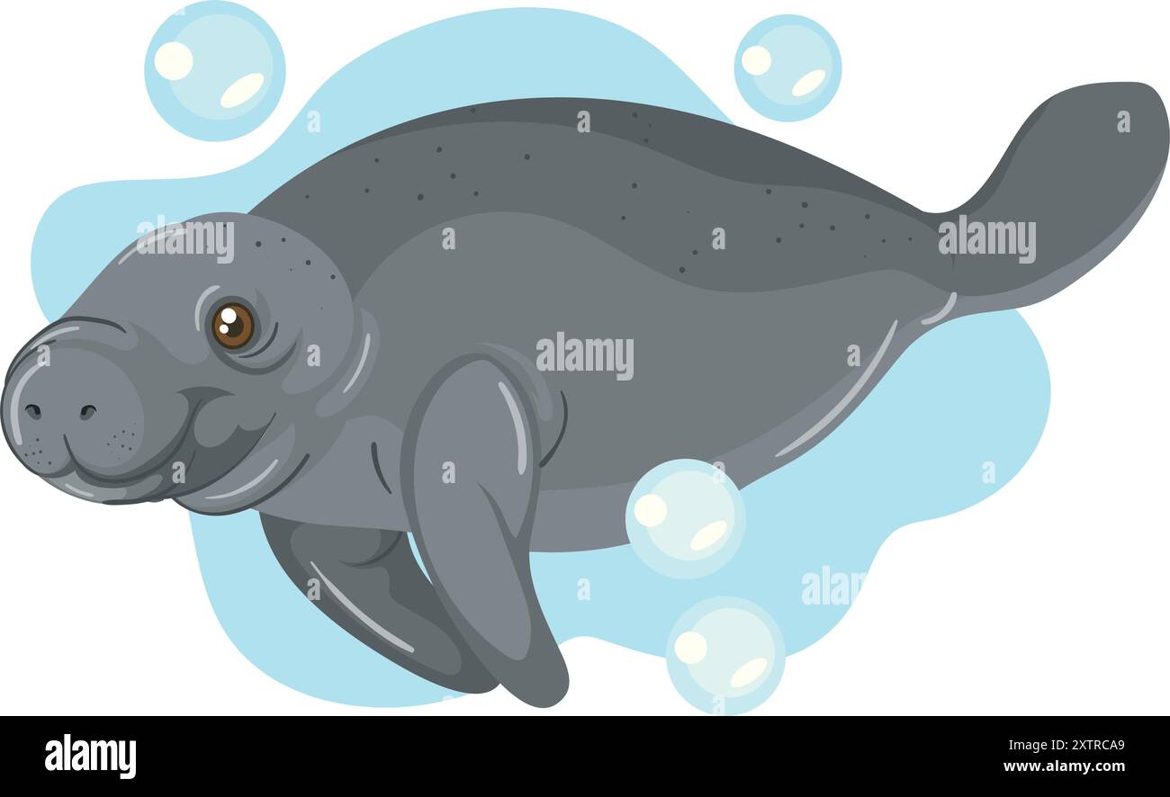 Manatee cartoon hi-res stock photography and images - Alamy