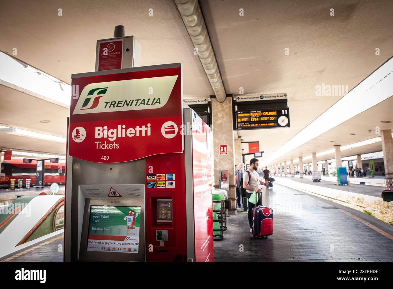 This image captures a Trenitalia ticket vending machine at Florence's ...
