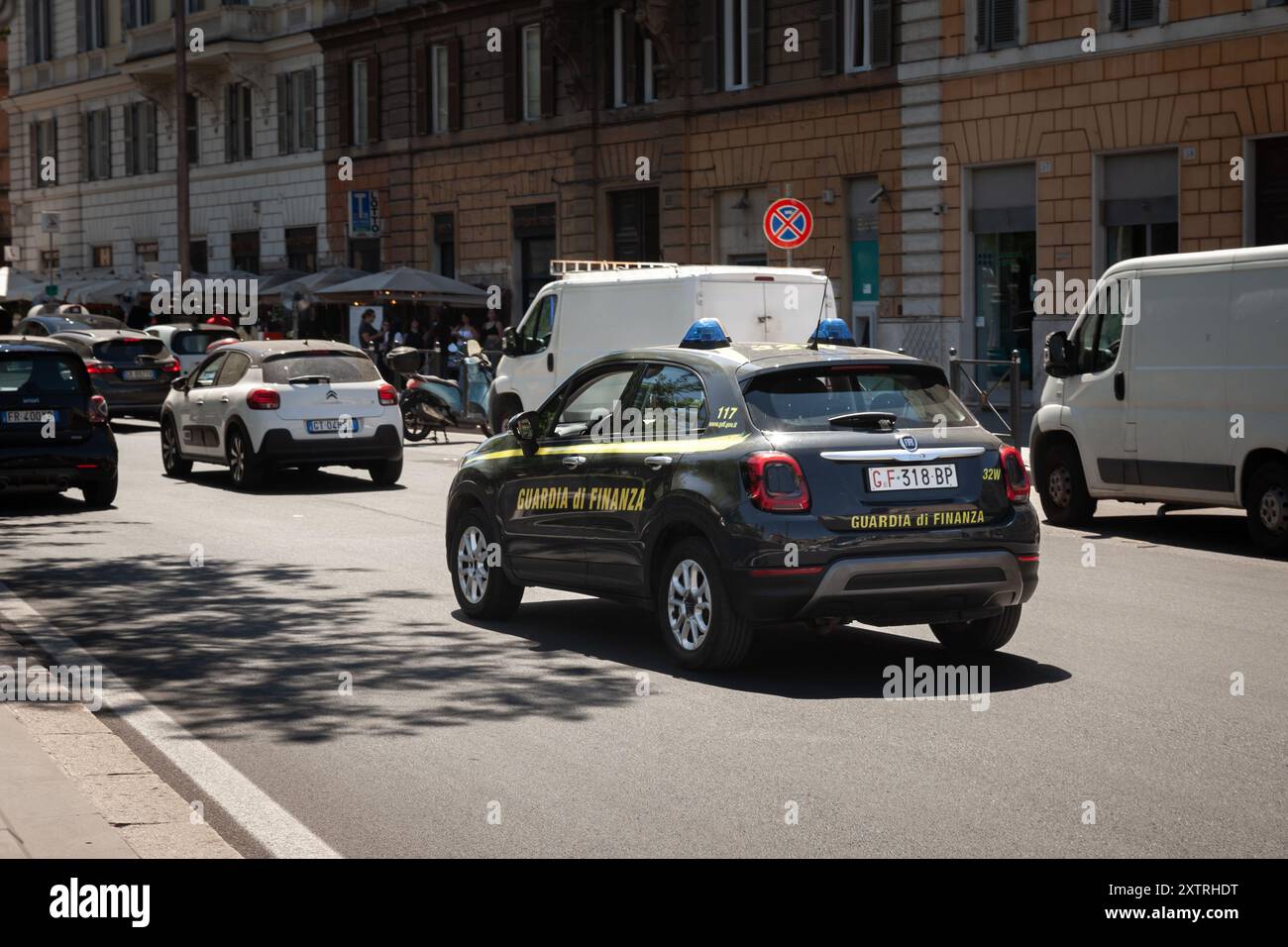 Picture of a car of the Guardia di finanza in Rome, Italy. The Guardia ...