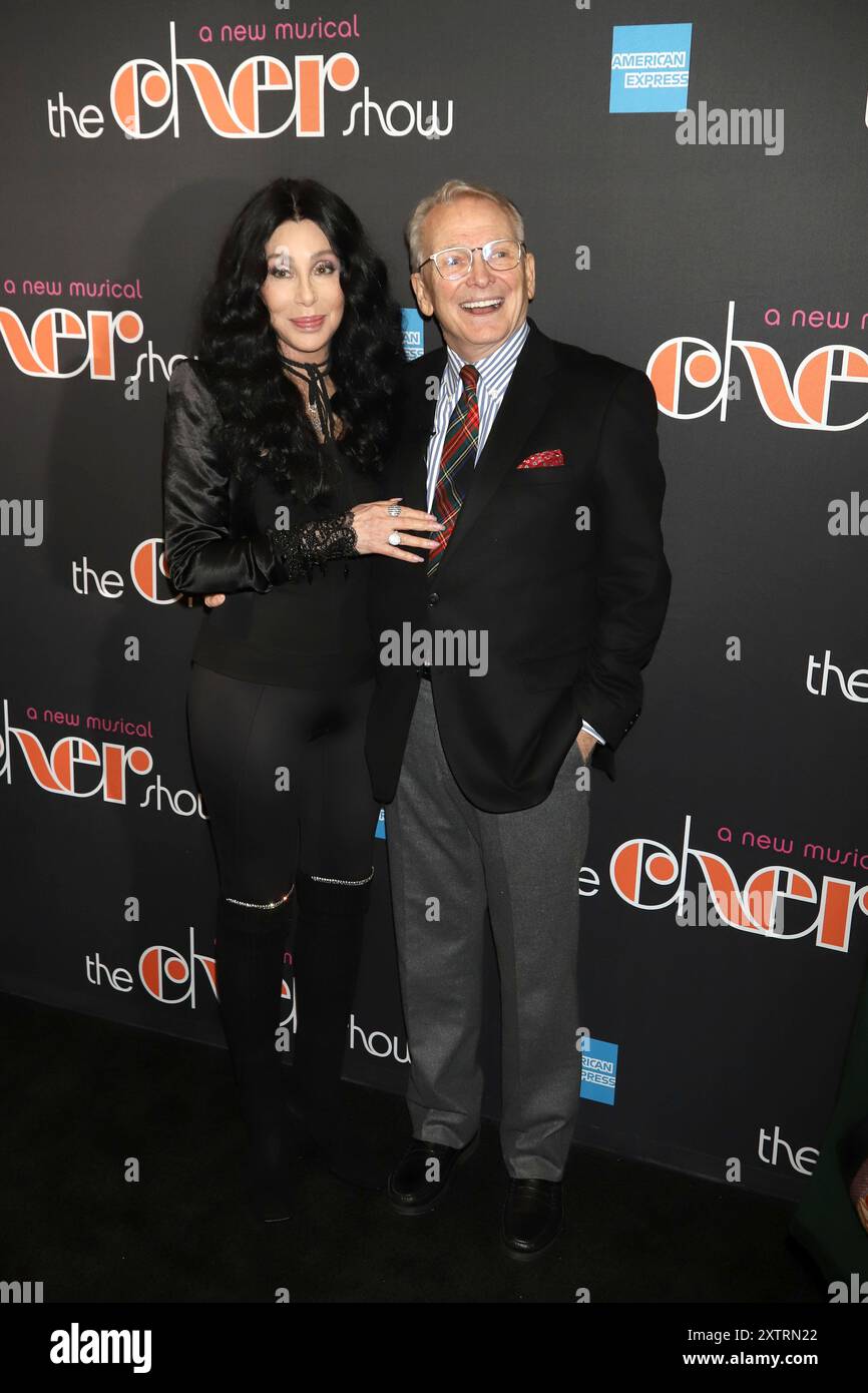 Cher and Bob Mackie attend the opening night of "The Cher Show" on ...