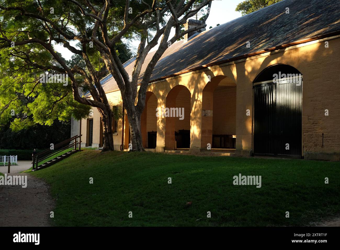 Stables building and parkland at historic Vaucluse House, buildings ...
