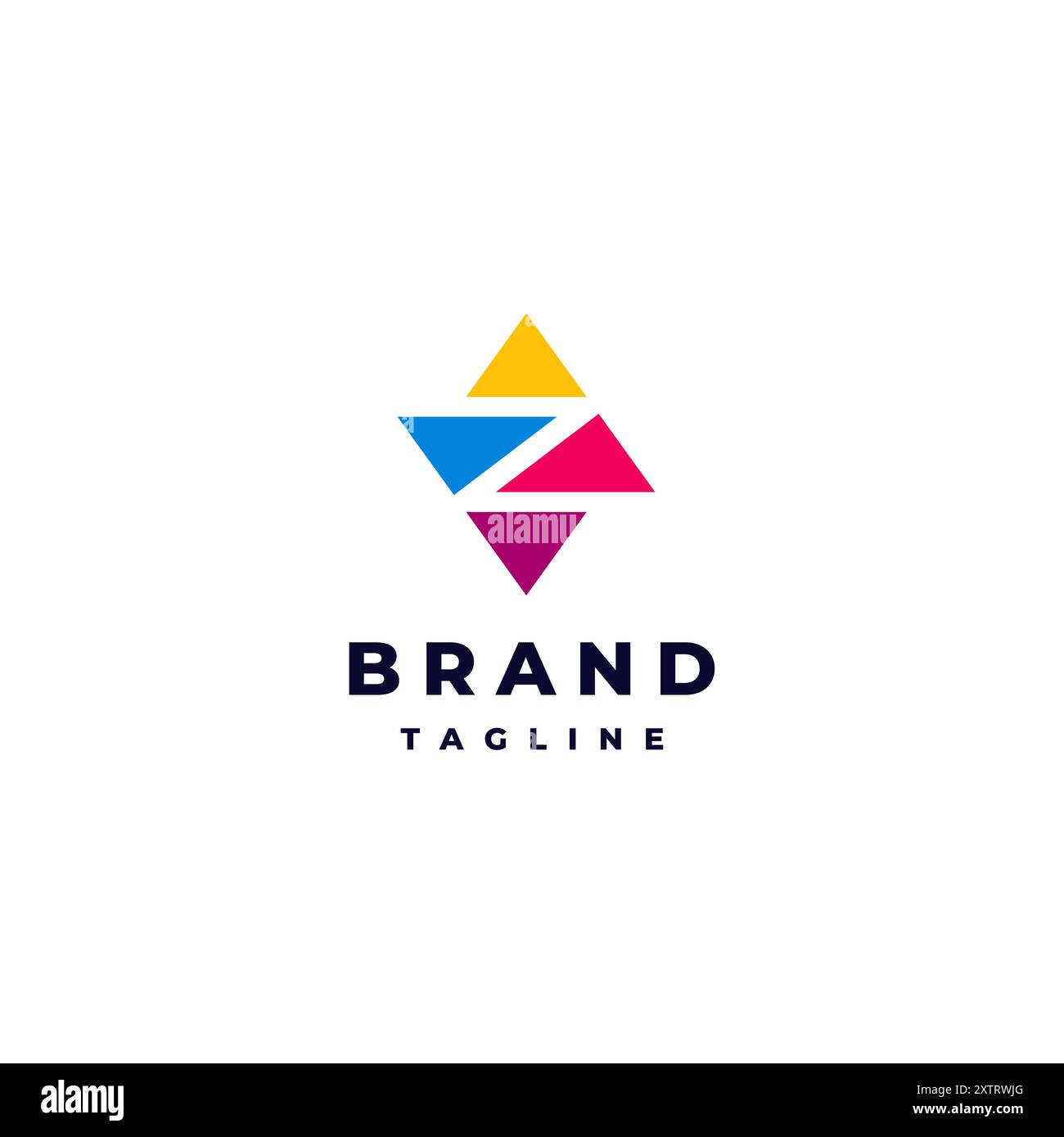 The letter Z is in the negative space between four colorful triangles ...