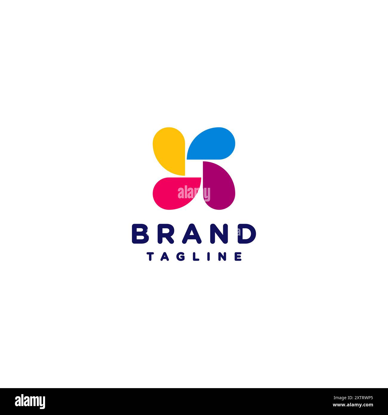 Simple Colorful Propeller Logo Design. Four Harmoniously Rotating ...