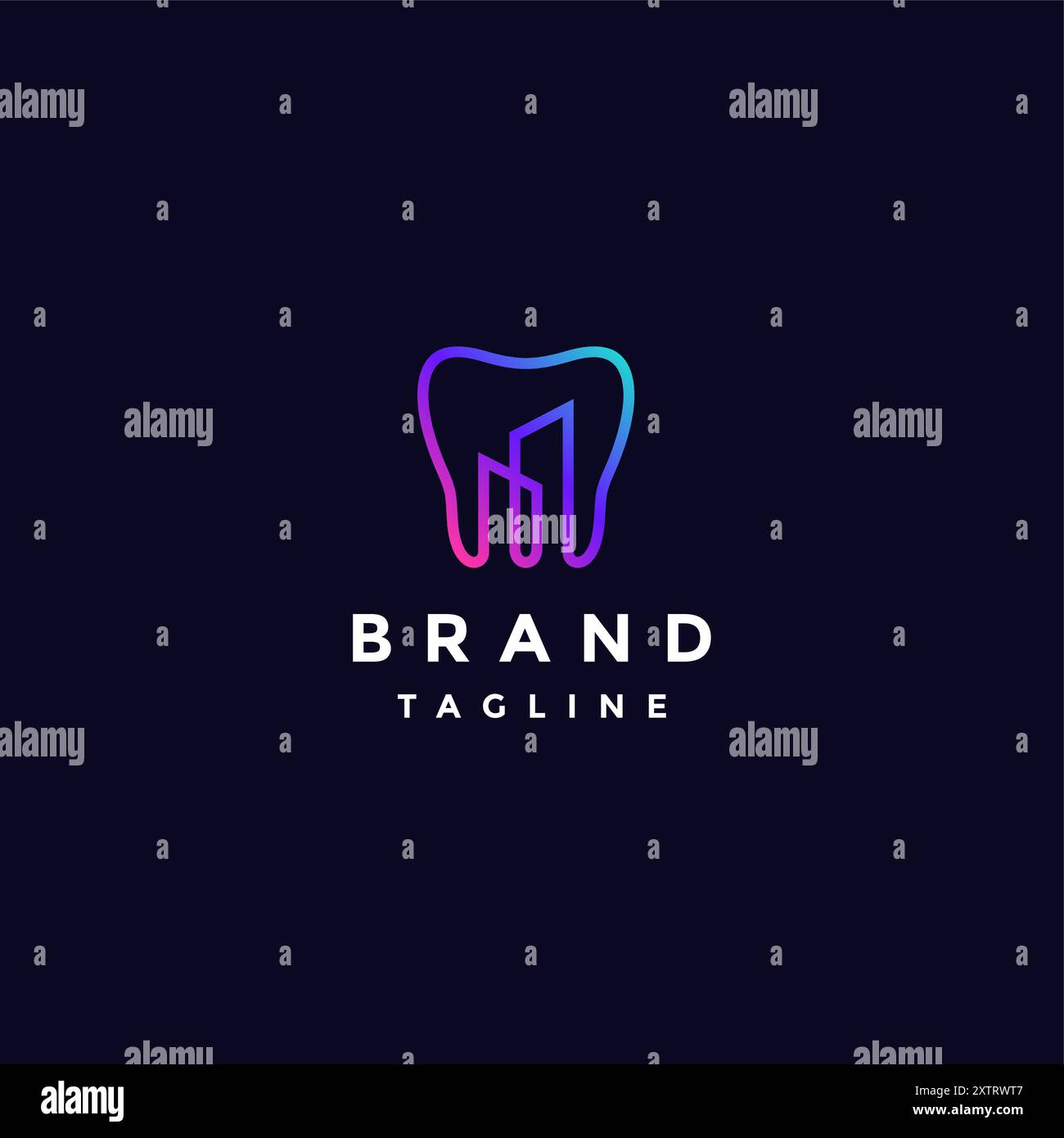 Simple Dental City Logo Design. Urban Building Icon Silhouette Line ...