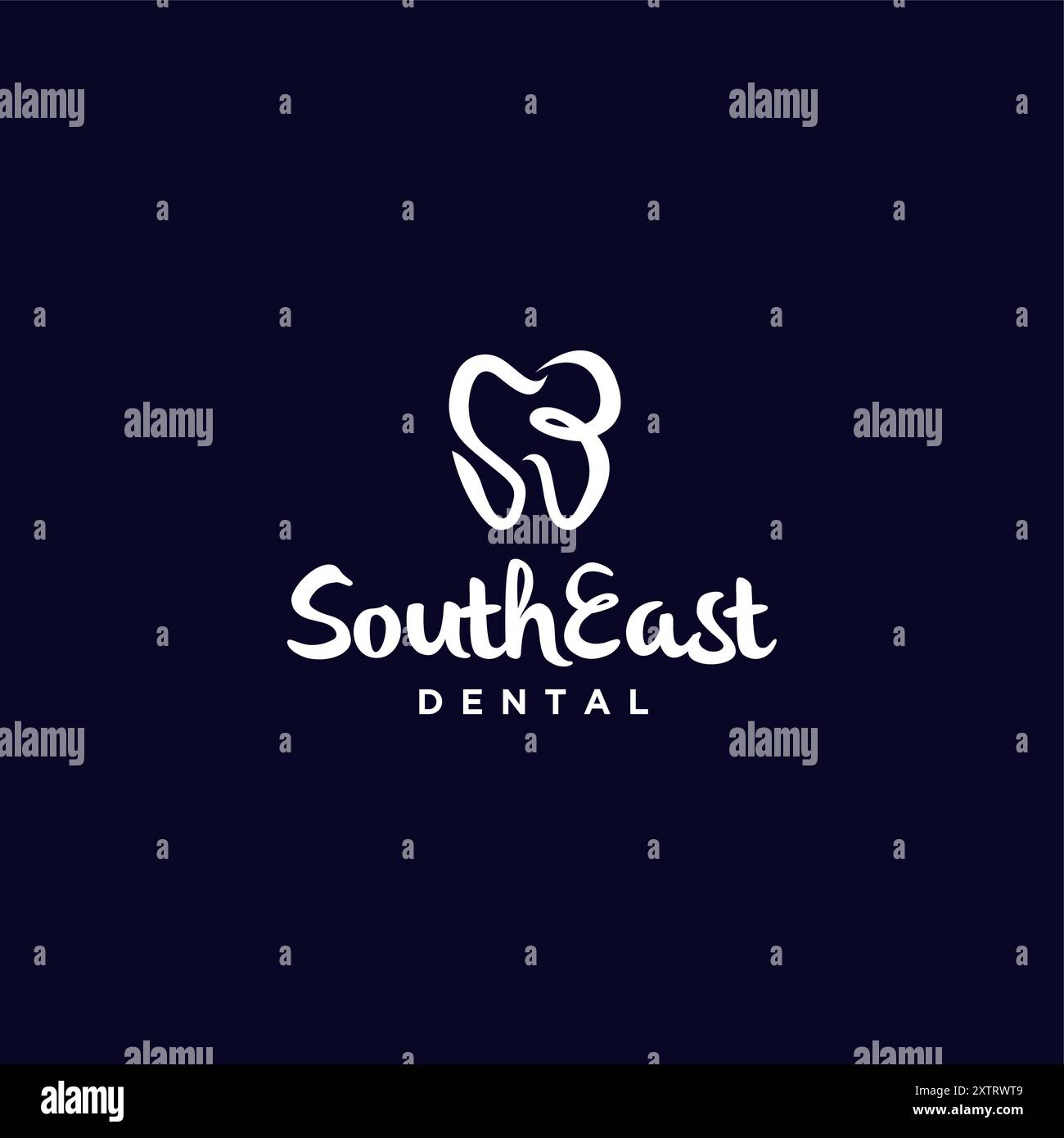 Tooth symbol formed from initial letters SE Logo Design. Initials S and ...