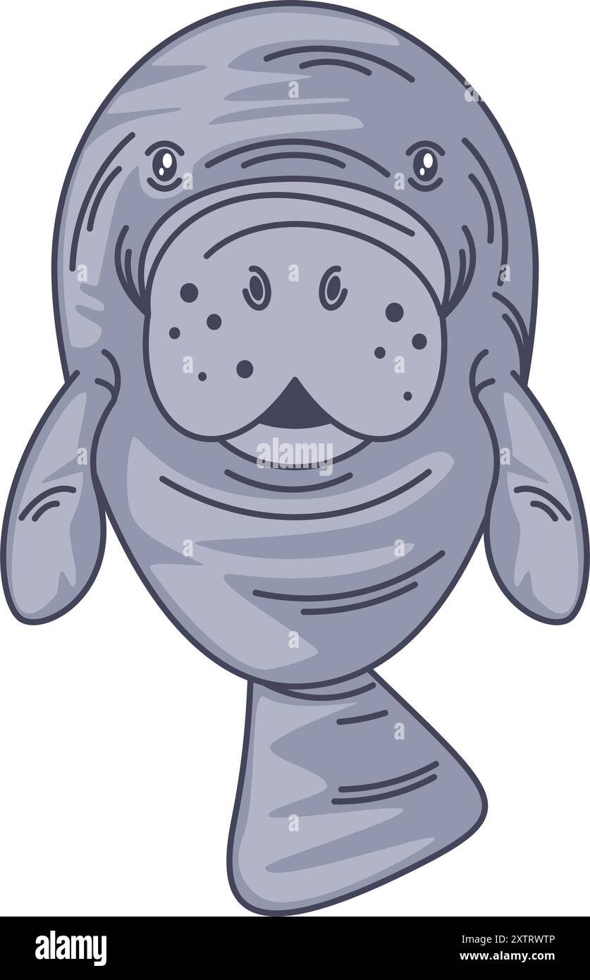 cartoon sea cow front view Stock Vector Image & Art - Alamy