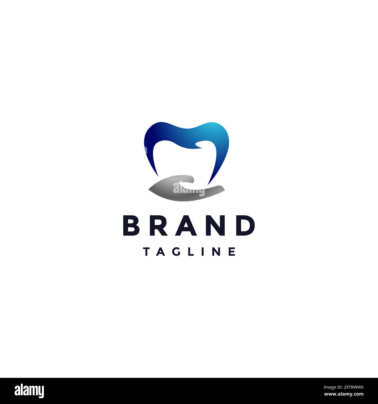 Minimalist Dental Care Logo Design. Silhouette of Hand Gesture Carrying ...
