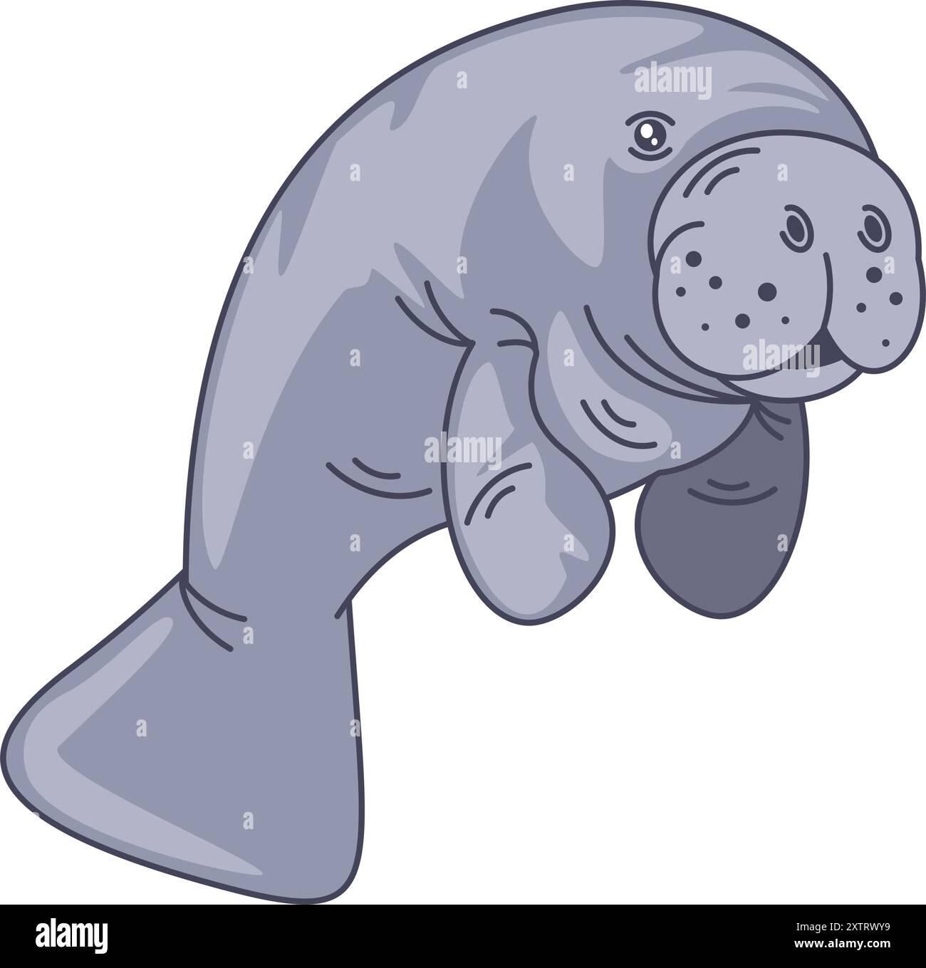 cute sea cow creature Stock Vector Image & Art - Alamy