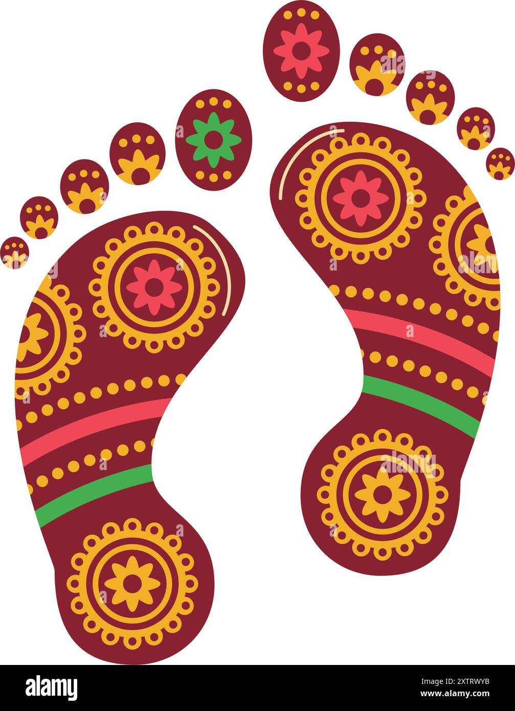 maa durga laxmi footprint fot navratri Stock Vector Image & Art - Alamy