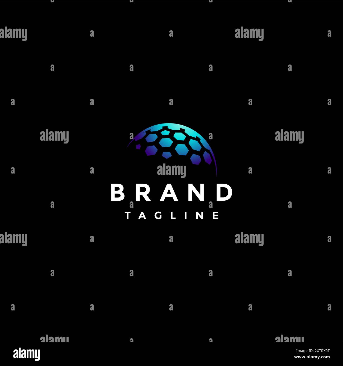 Modern Smart Dome Logo Design. Half Circle Illustration With Hexagon ...