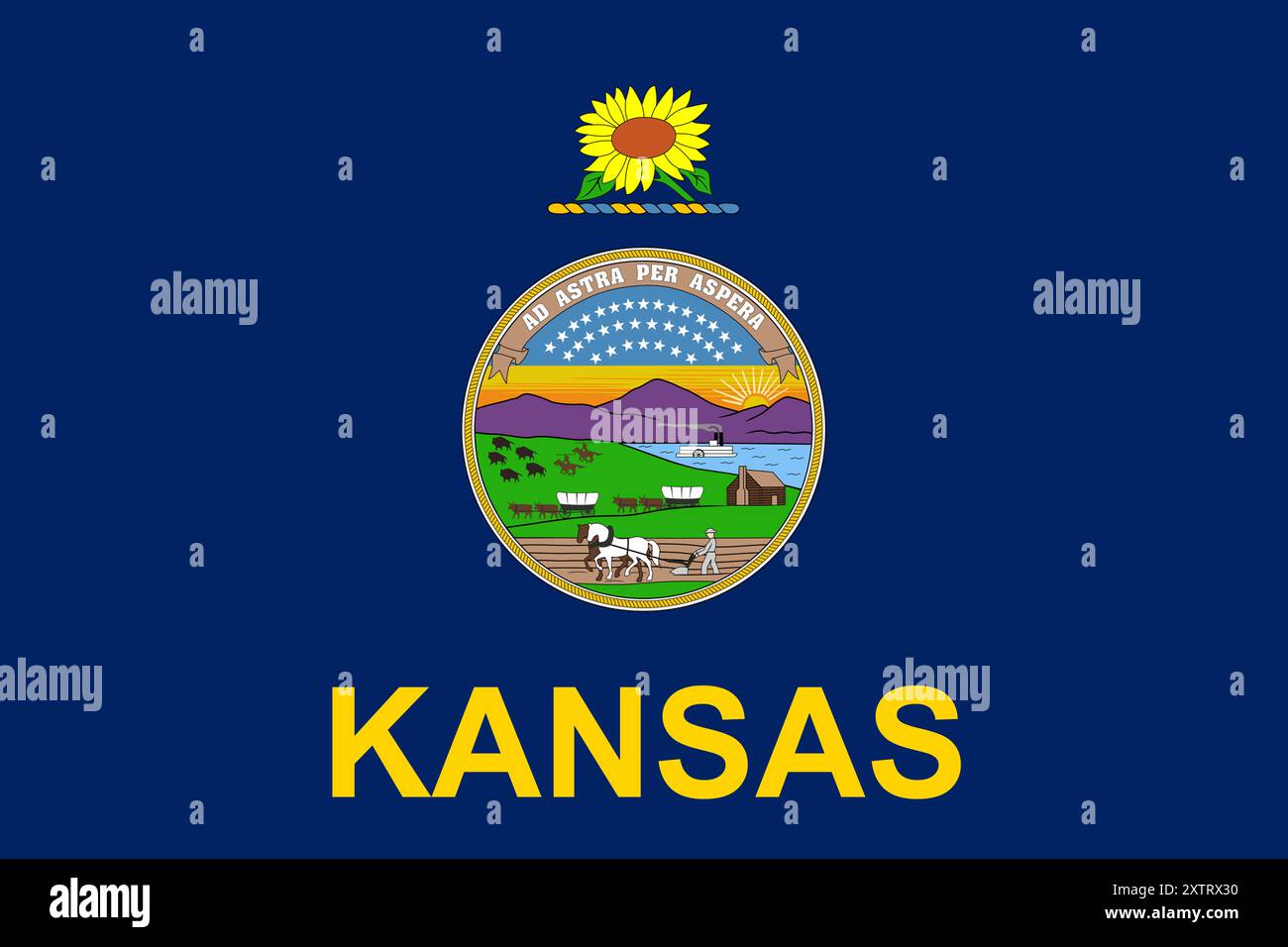 Kansas State Flag background illustration Stock Photo - Alamy