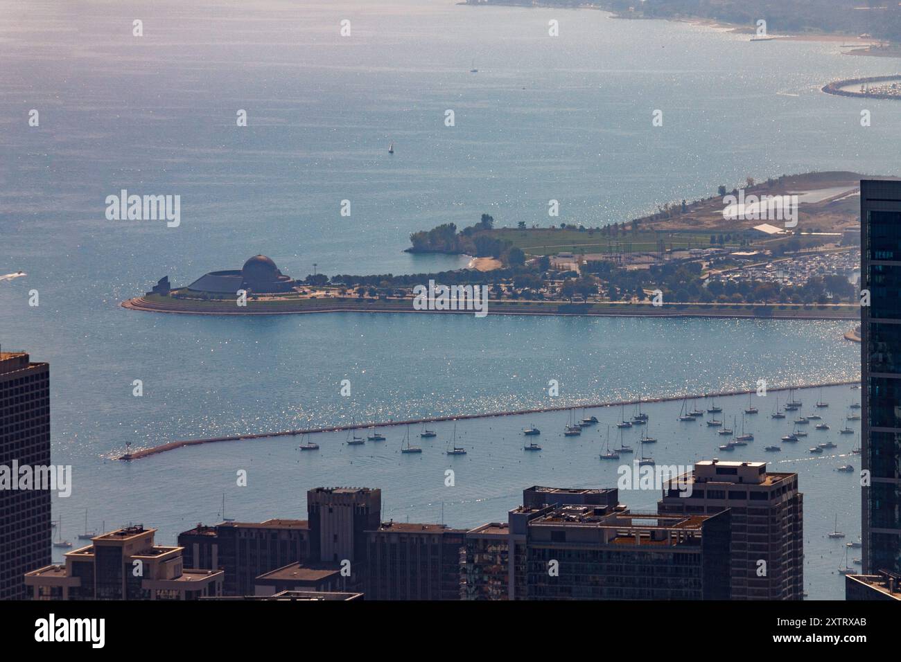 The Adler Planetarium and the Modern Architecture Tower Buildings and ...