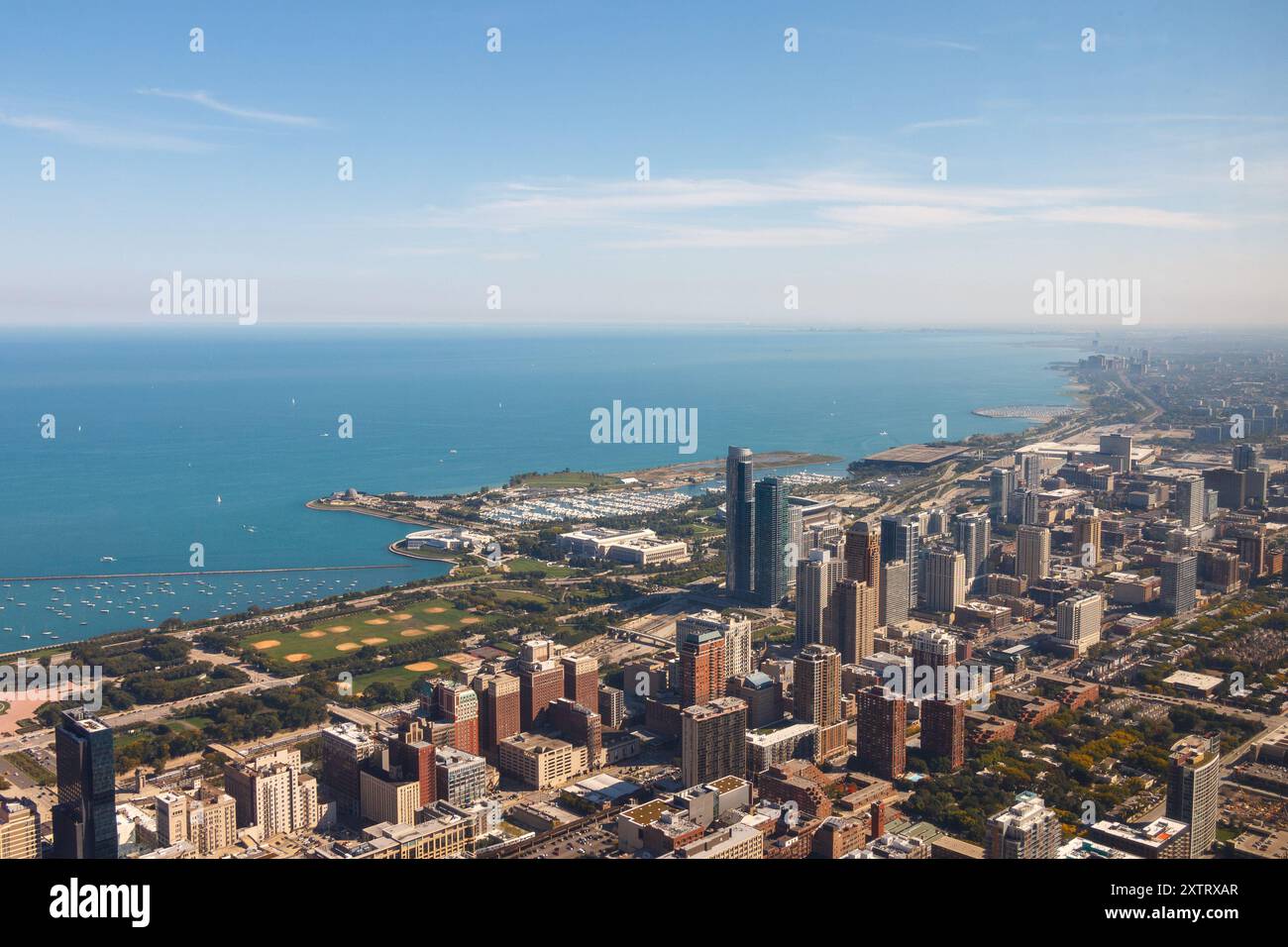 The Modern Architecture Tower Buildings and Michigan lake Chicago ...
