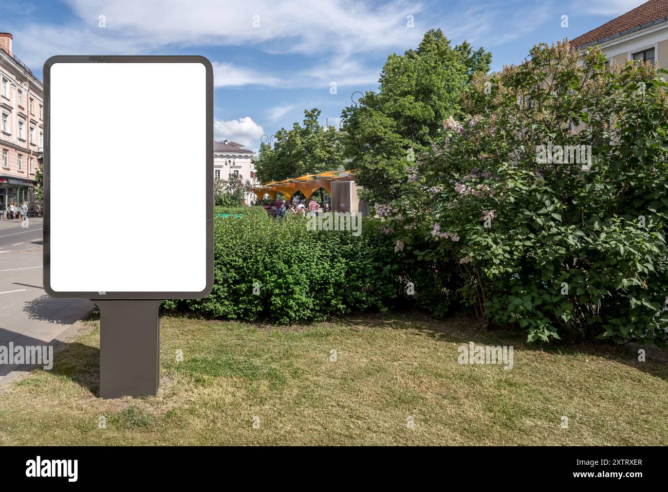 Mockup Of An Outdoor Poster Billboard In The City Park. Advertising ...