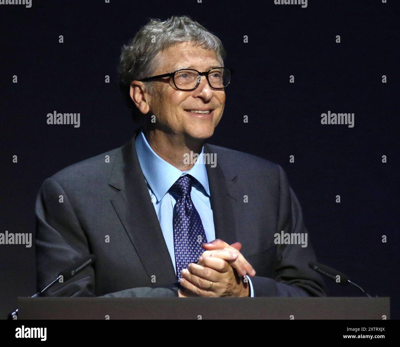 Bill Gates speaks during the Goalkeepers Global Goals Awards at Jazz at ...