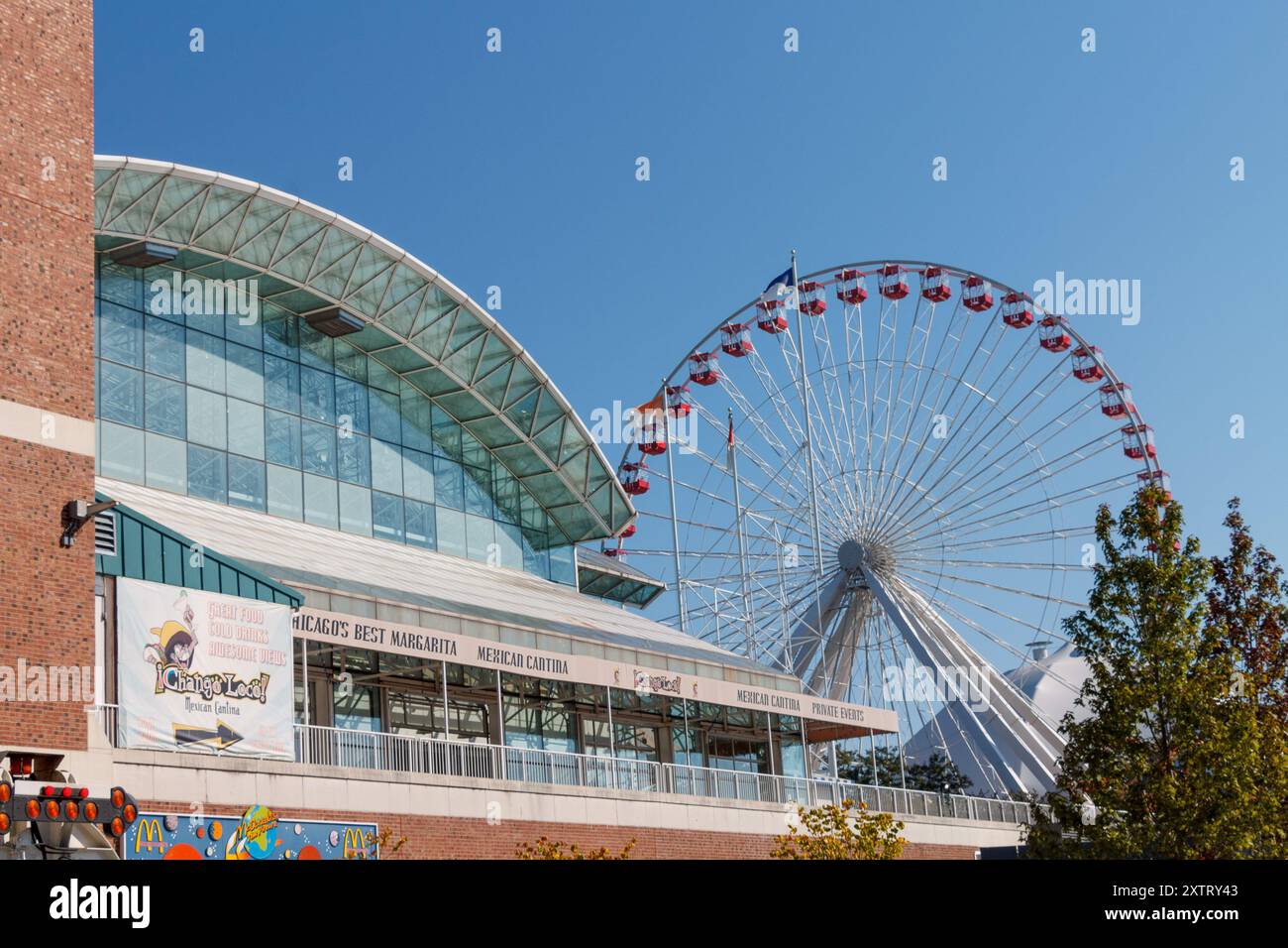 The Navy Pier Ferris Wheel in Downtown Chicago, Illinois, United States ...
