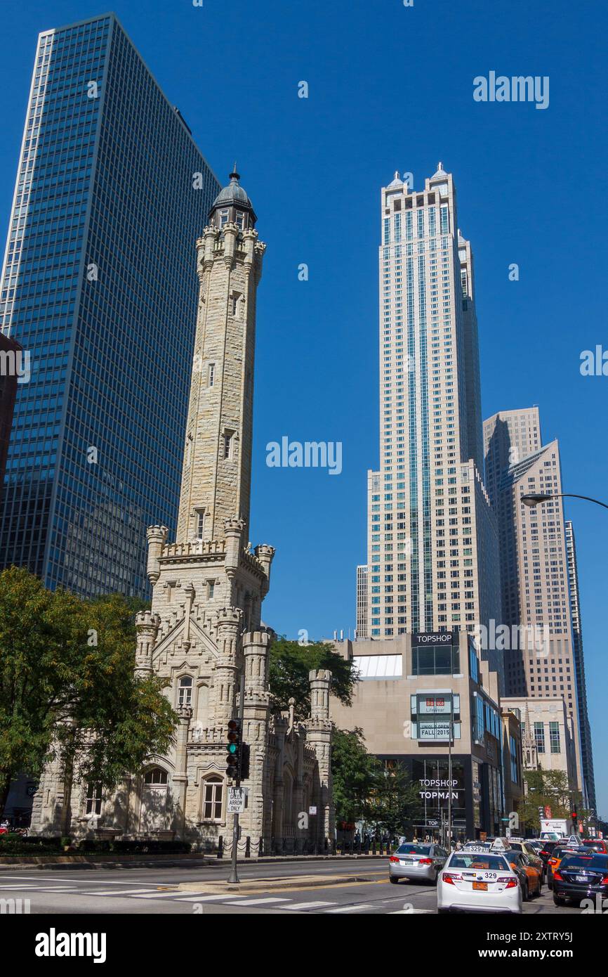 The Water Tower historical building in Chicago, Illinois, United States ...