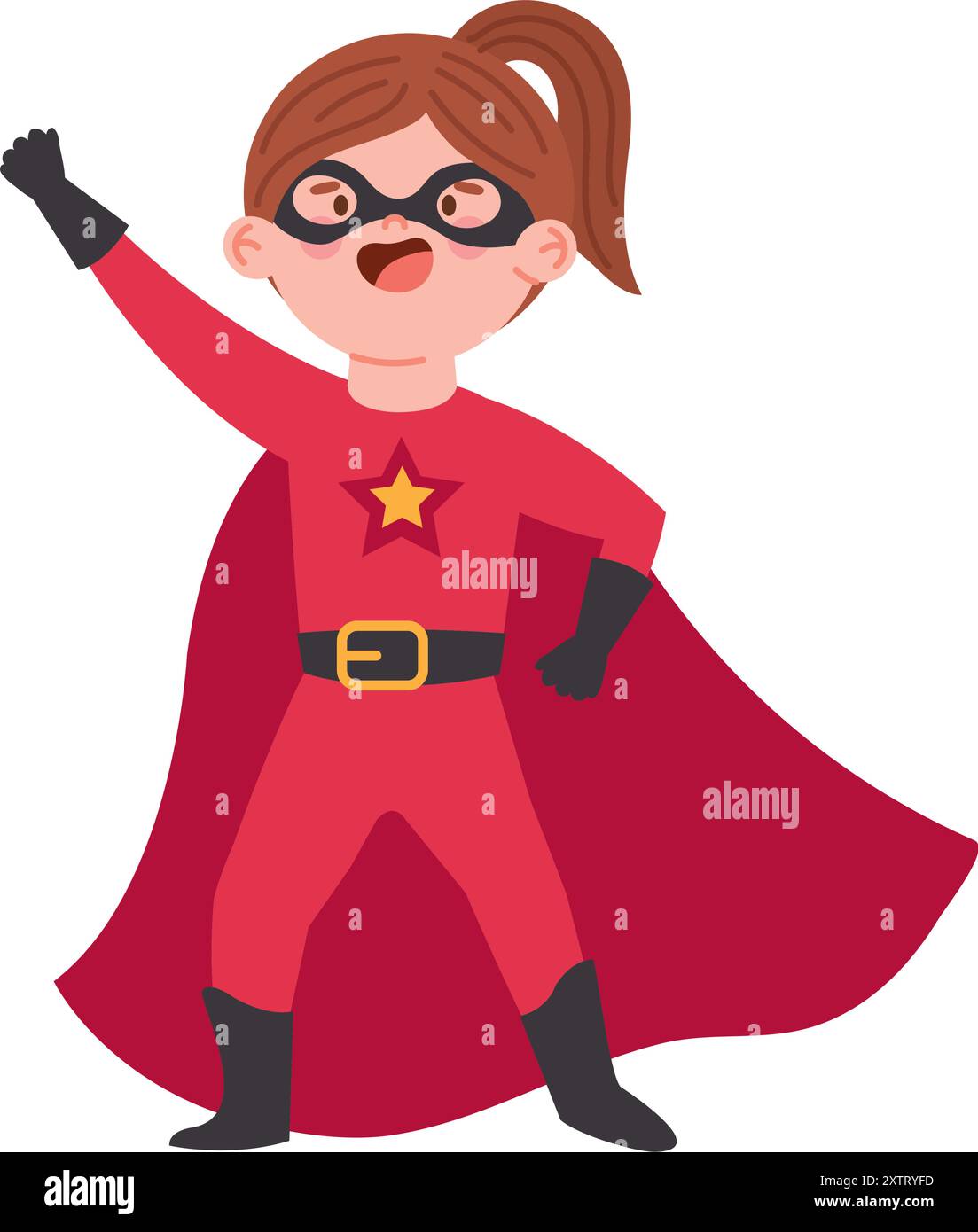 girl caped super hero flying Stock Vector Image & Art - Alamy