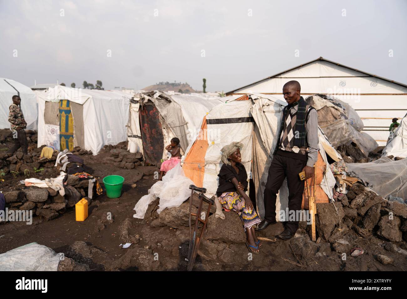 Faustin Mahoro, head of the Bulengo refugee camp in Goma, Congo, speaks ...