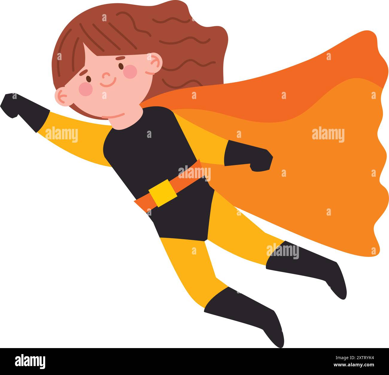 girl caped superhero flying Stock Vector Image & Art - Alamy