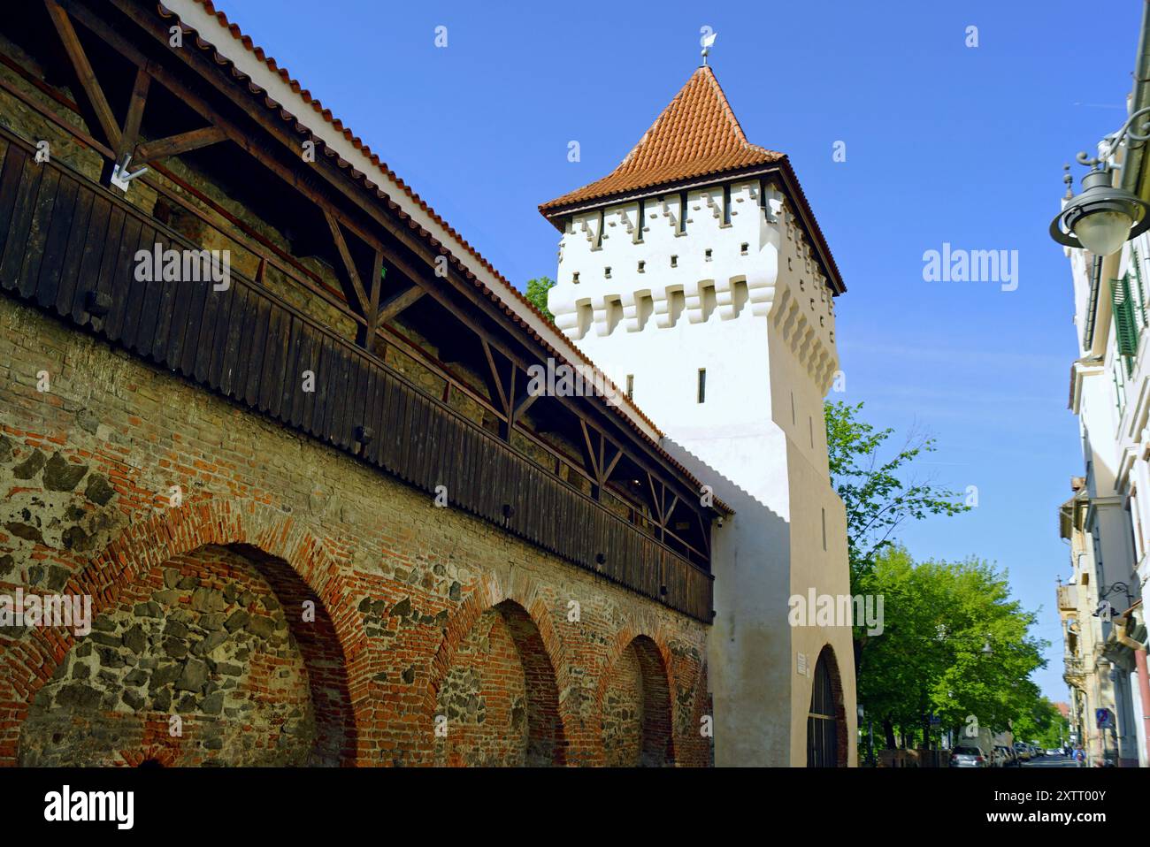 Medieval architecture in the Transylvanian city of Sibiu: view of the ...