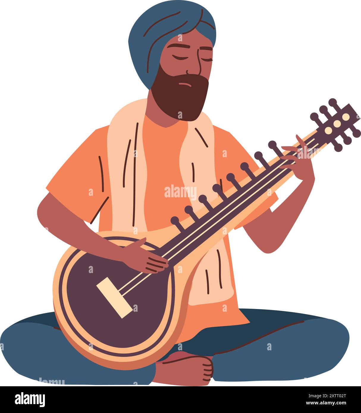 Playing sitar Stock Vector Images - Alamy