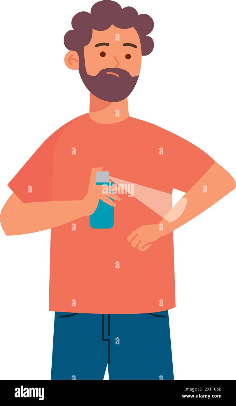 Man applying insect repellent hi-res stock photography and images - Alamy