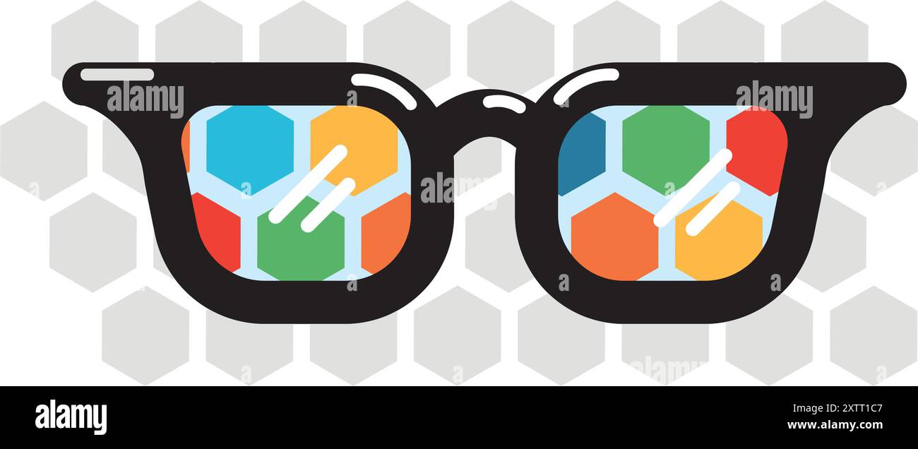 glasses that help to see the colors for color blindness Stock Vector ...