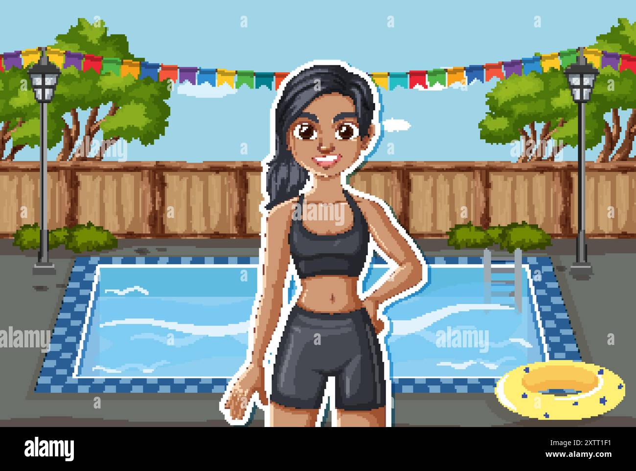 Lifebuoy swimming pool Stock Vector Images - Alamy