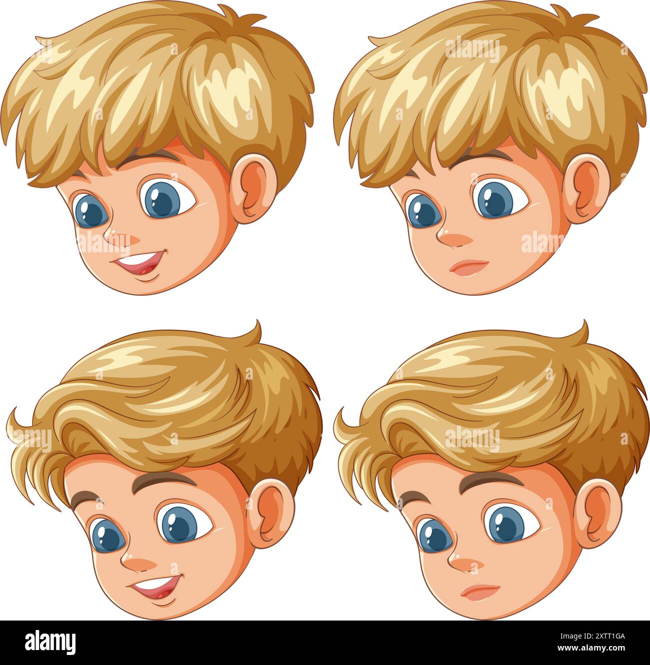 Four different facial expressions of a boy Stock Vector Image & Art - Alamy