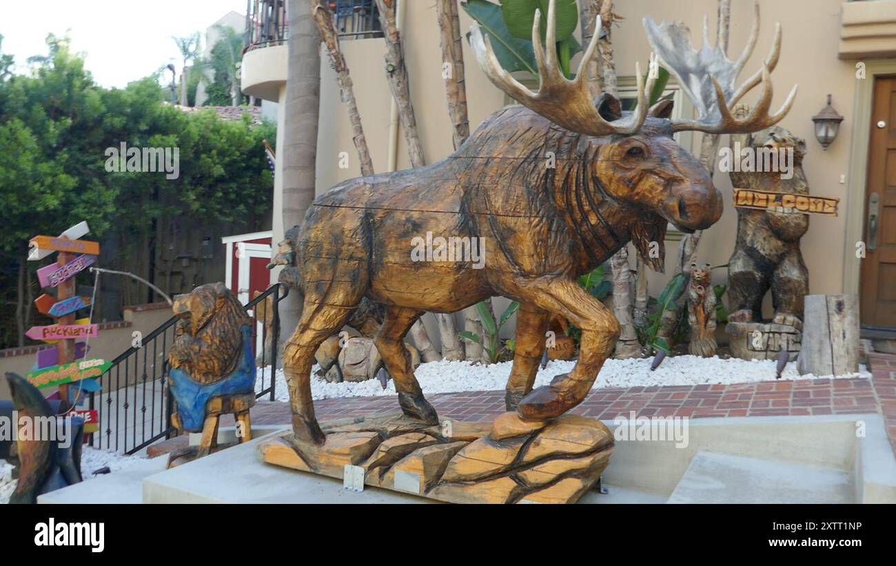 Los Angeles, California, USA 15th August 2024 Moose and wood animals at ...