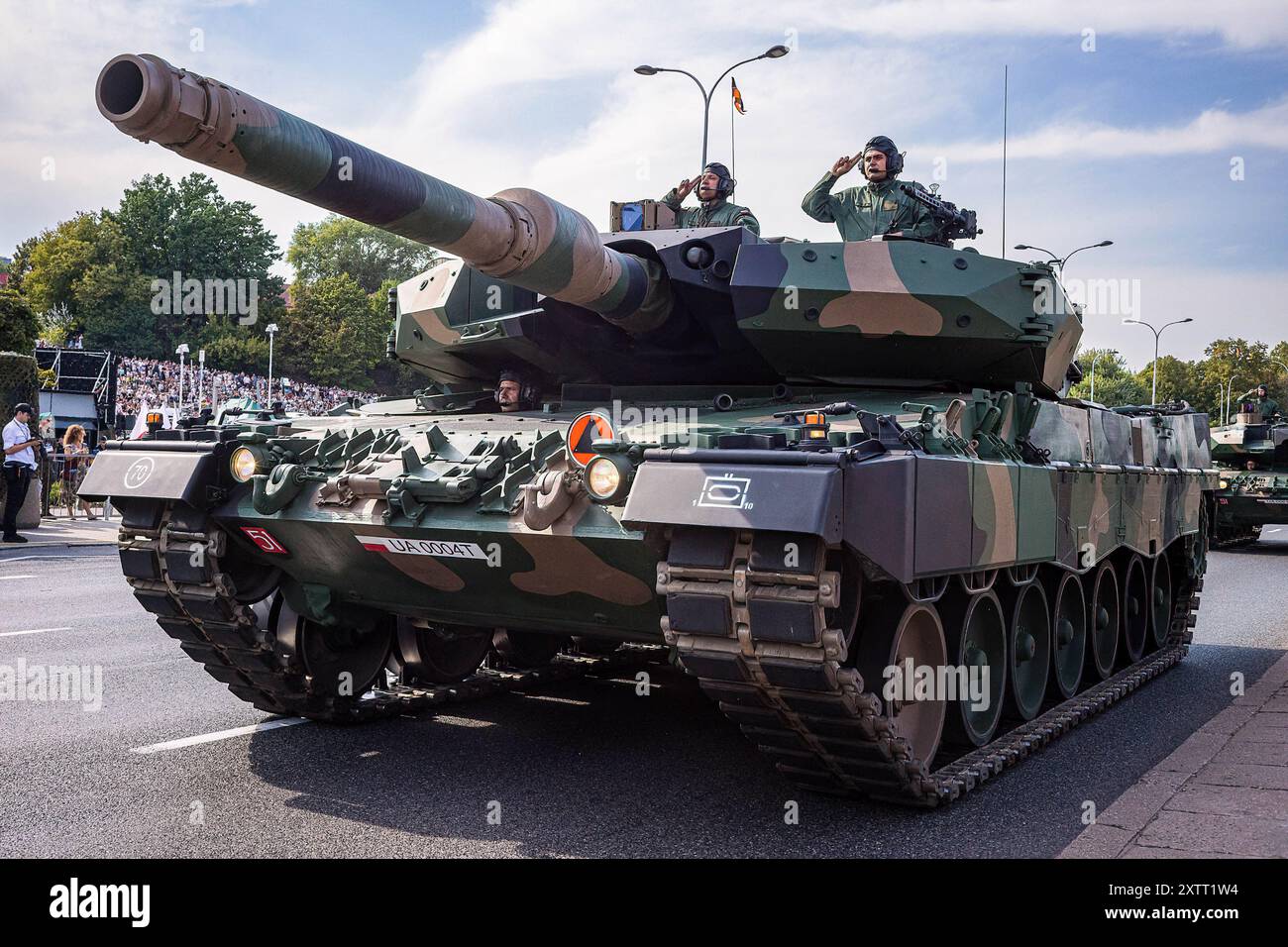 A Polish tank passes through the parade. Poland celebrates its Armed ...