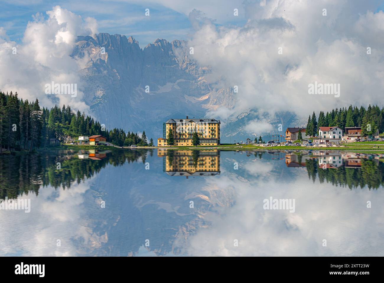 Lake Misurina is the largest natural lake of the Cadore, Dolomites ...