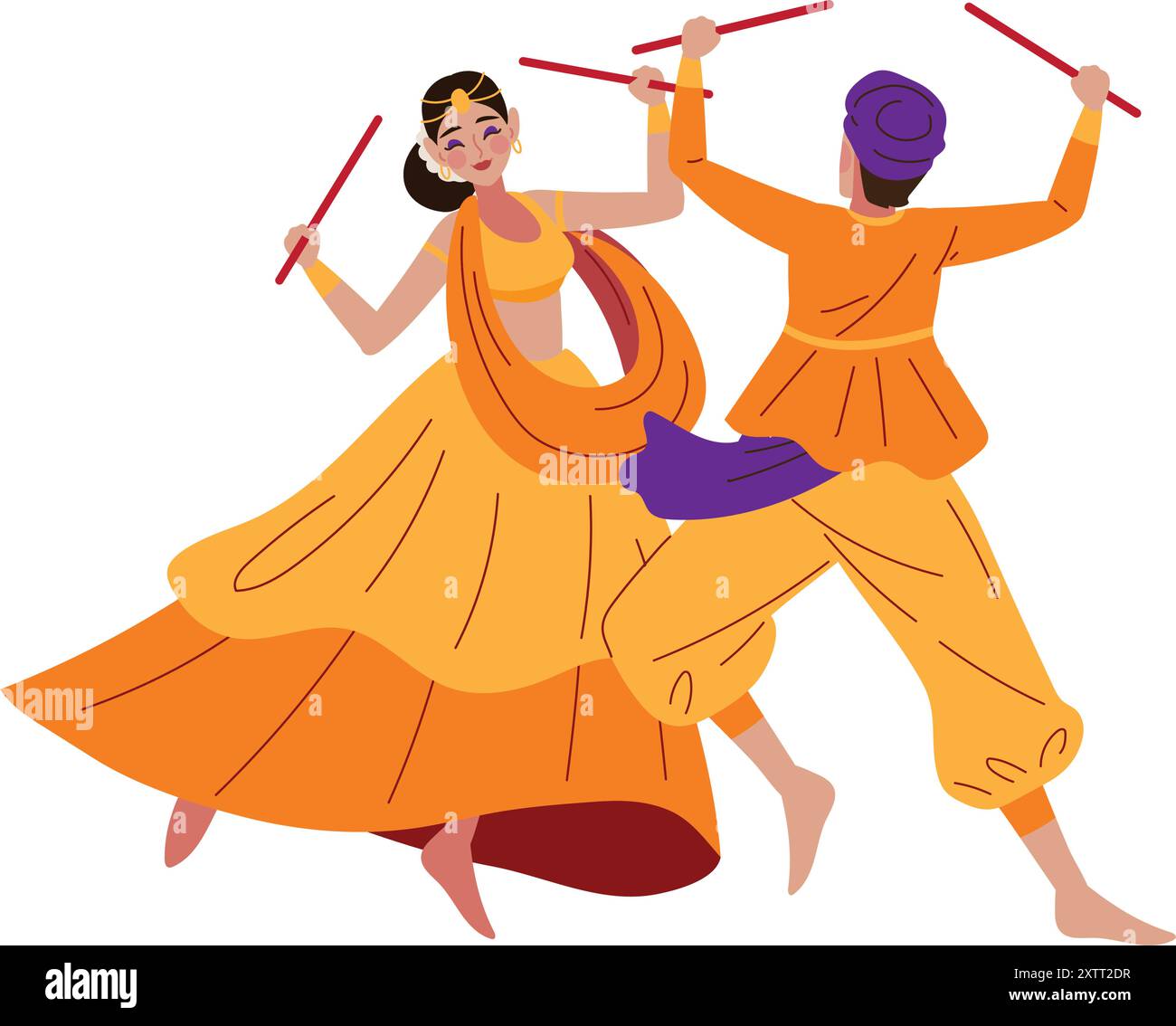hindu couple in navratri festival Stock Vector Image & Art - Alamy