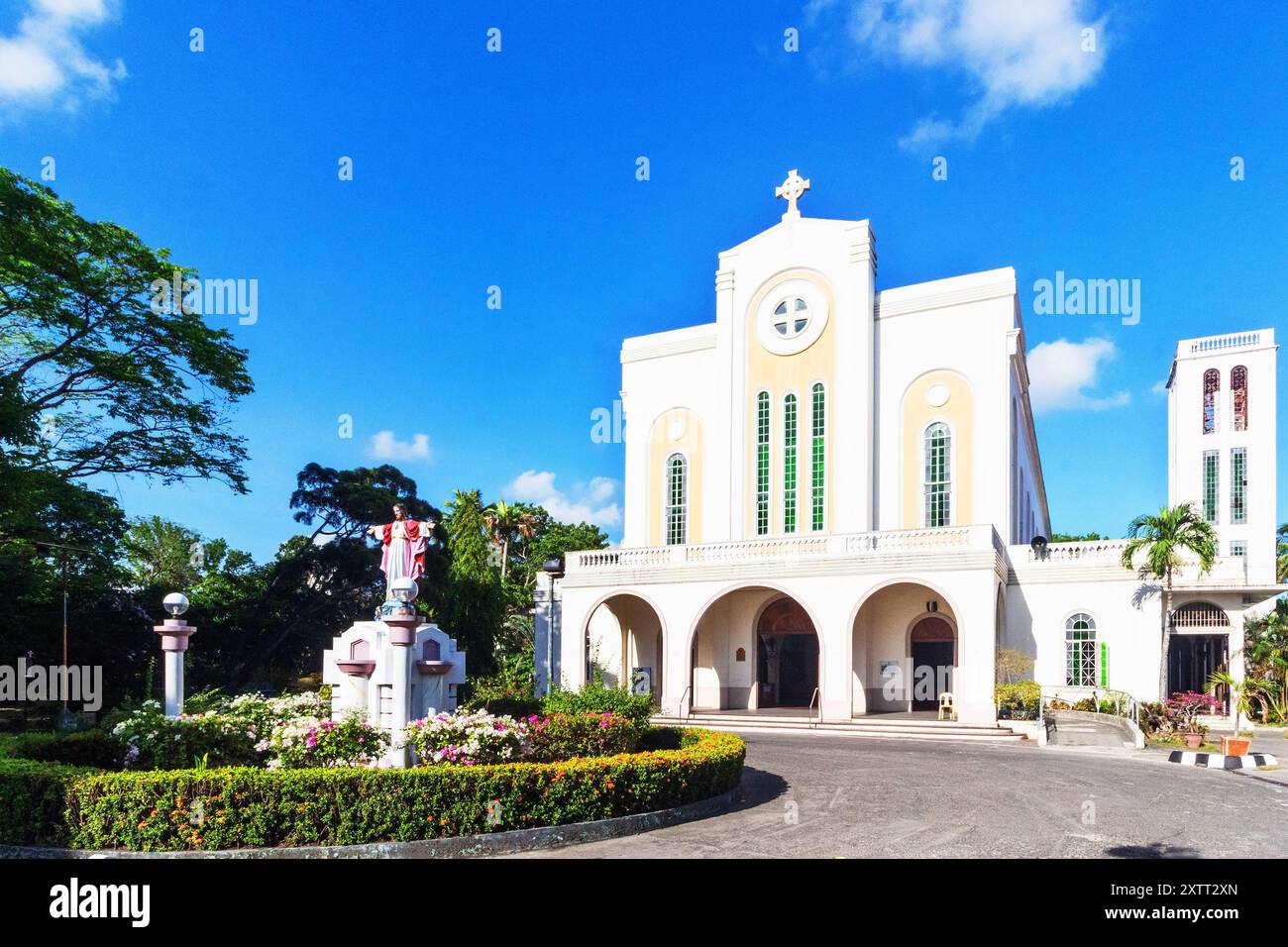 The church facade of St Clements Church in Iloilo City, Philippines ...