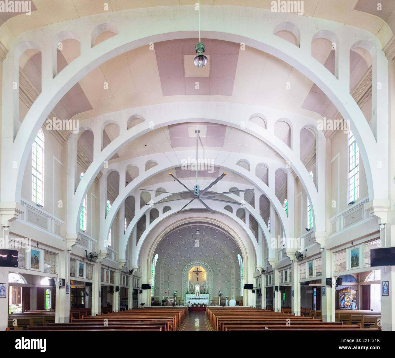 The church interior of St Clements Church in Iloilo City, Philippines ...