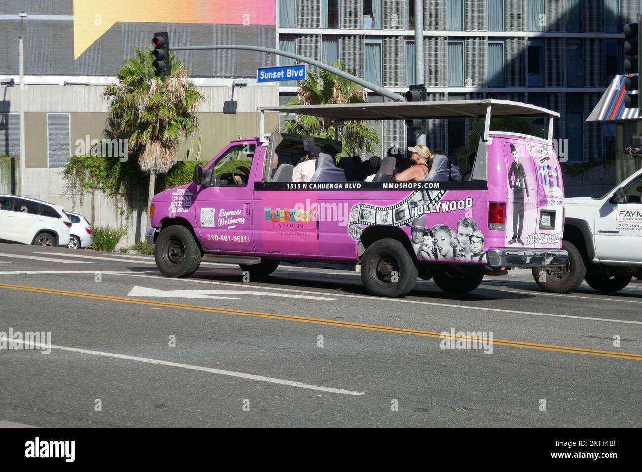 Los Angeles, California, USA 15th August 2024 Hollywood Tour Bus on Sunset Blvd on August 15 ...
