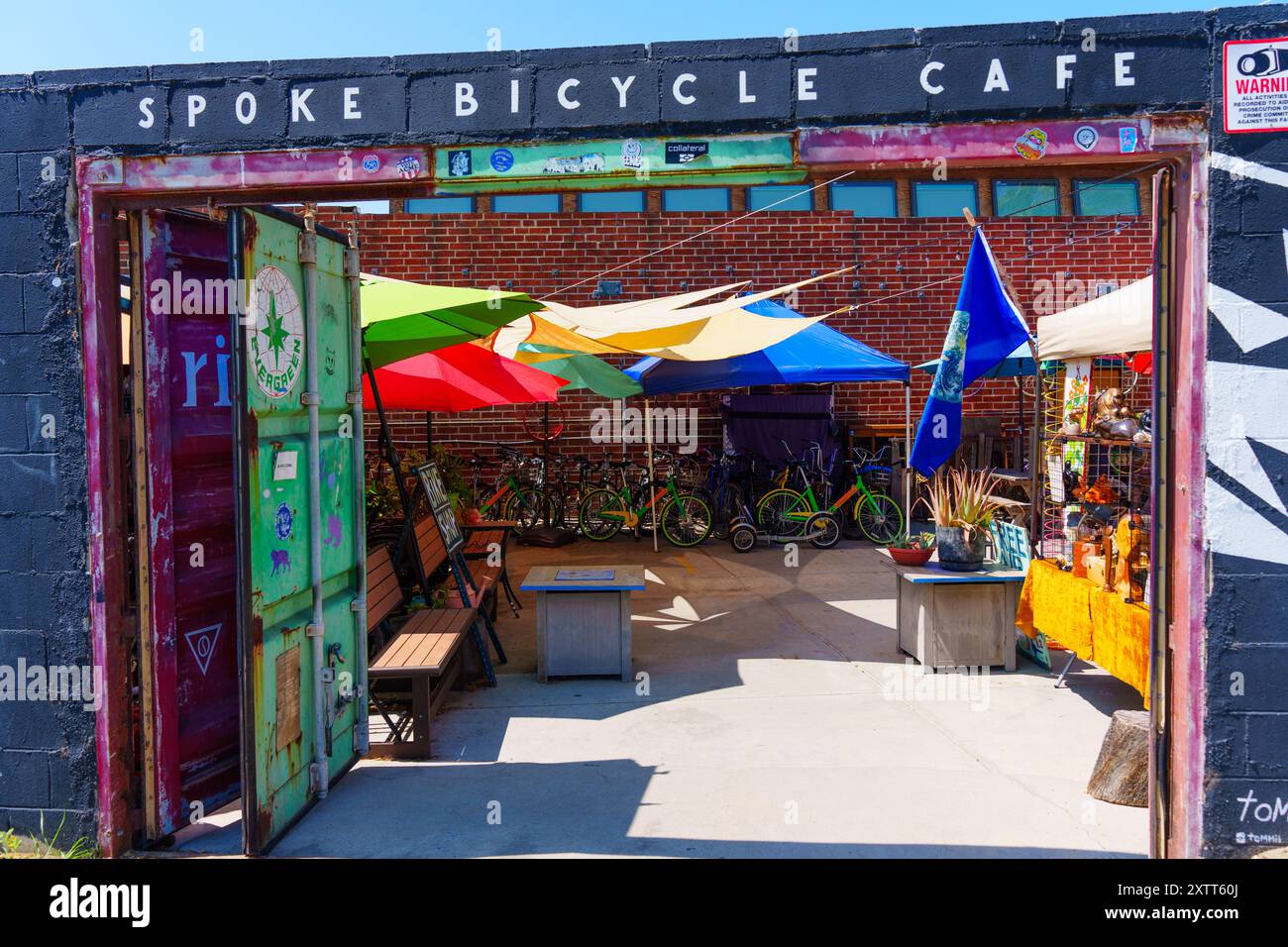 Los Angeles, California - April 21, 2024: Spoke Bicycle Cafe features a ...