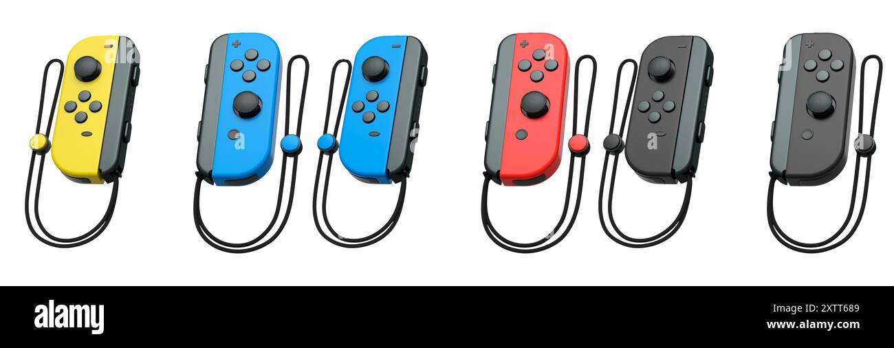 Realistic video game controllers console isolated on white Stock Photo ...