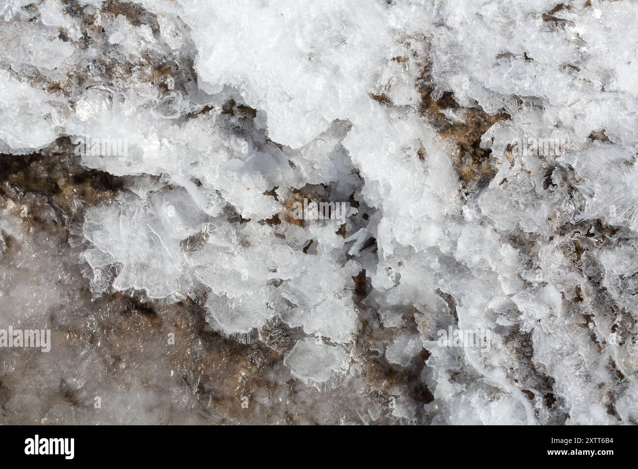 Ice forming on the ground, creating interesting shapes and textures ...