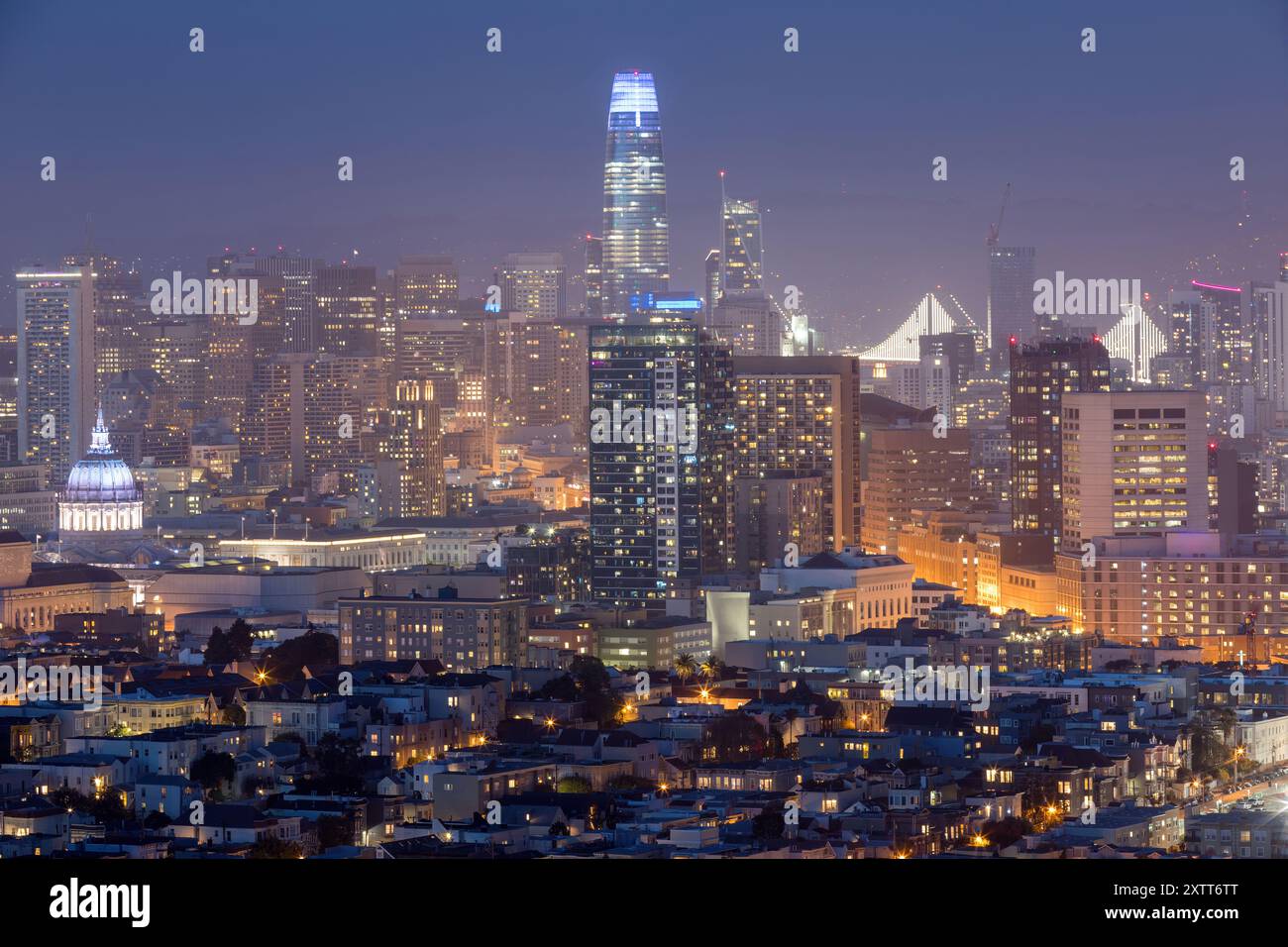 San Francisco Downtown in the Blue Hour via Corona Heights and Castro ...
