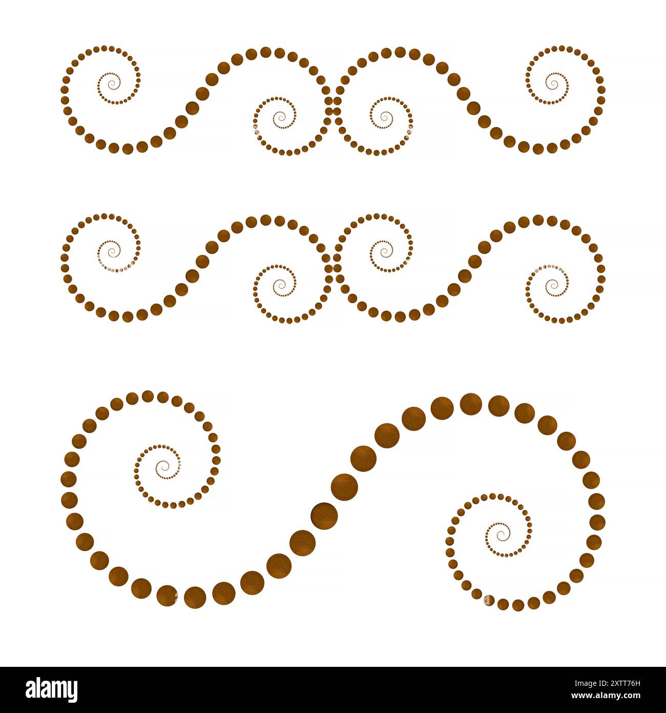 design elements: elegant curves made of dark brown wooden beads Stock ...