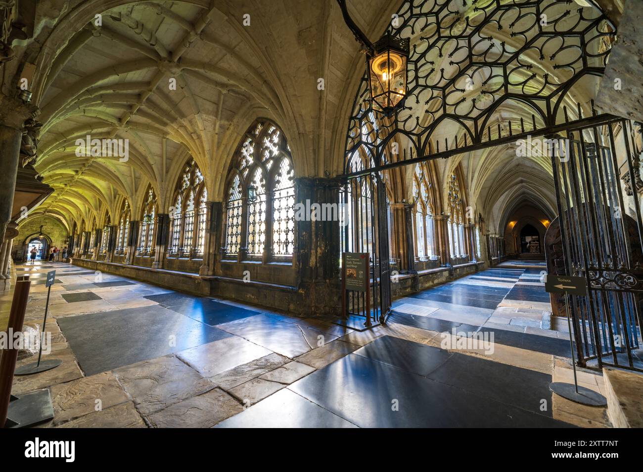London Westminster Abbey cloisters interior wide angle of the halls ...