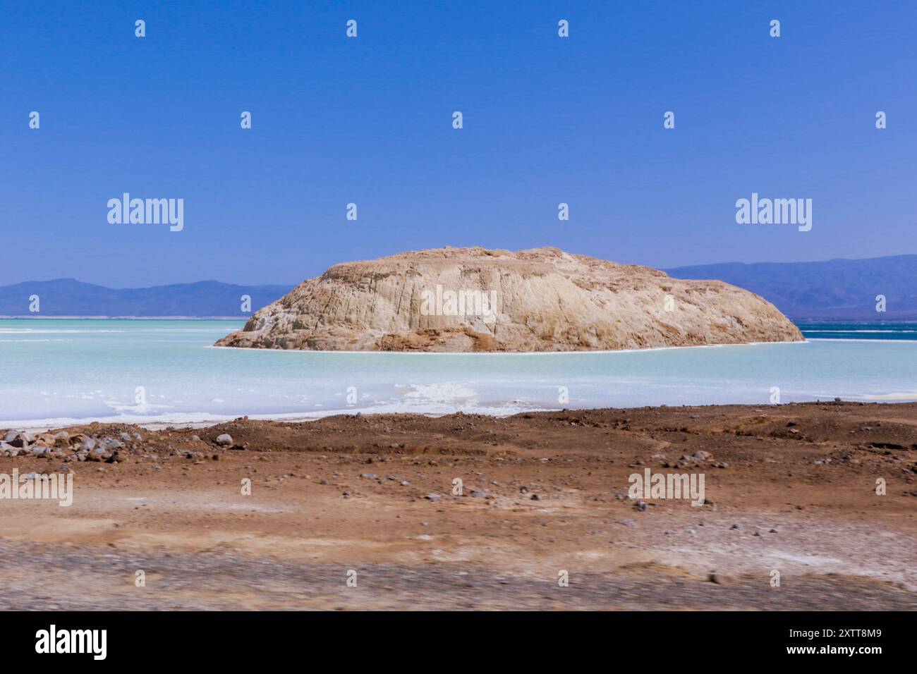 Salty Coastline of the Lake Assal, Djibouti Stock Photo - Alamy